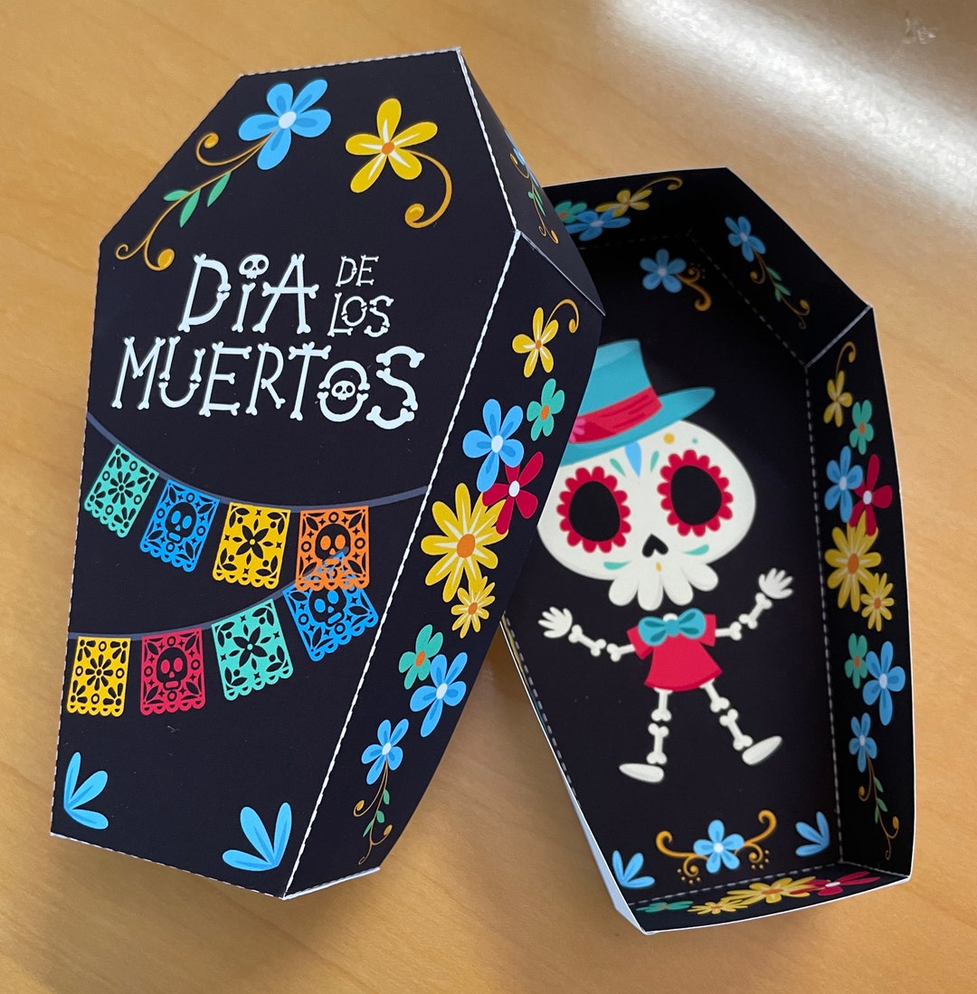 Day of the Dead Coffin Treat Box, Día De Los Muertos Sugar Skull Party ...