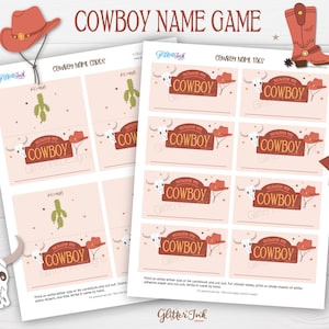 What's Your Cowboy Name Printable Party Game, Wild West Space Cowboys ...