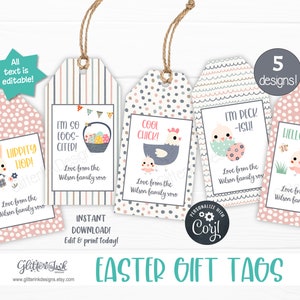 Easter Basket Tags for Kids / Printable Easter Basket Gift Tags ...