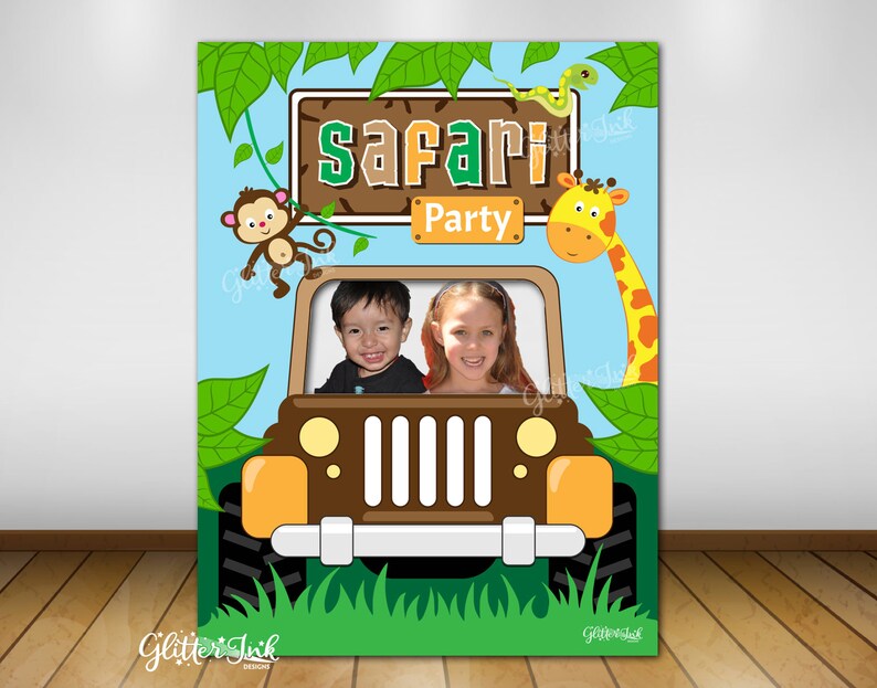 PRINTABLE 36x48" Jungle Party Photo Booth Prop / Animal Safari Party ...