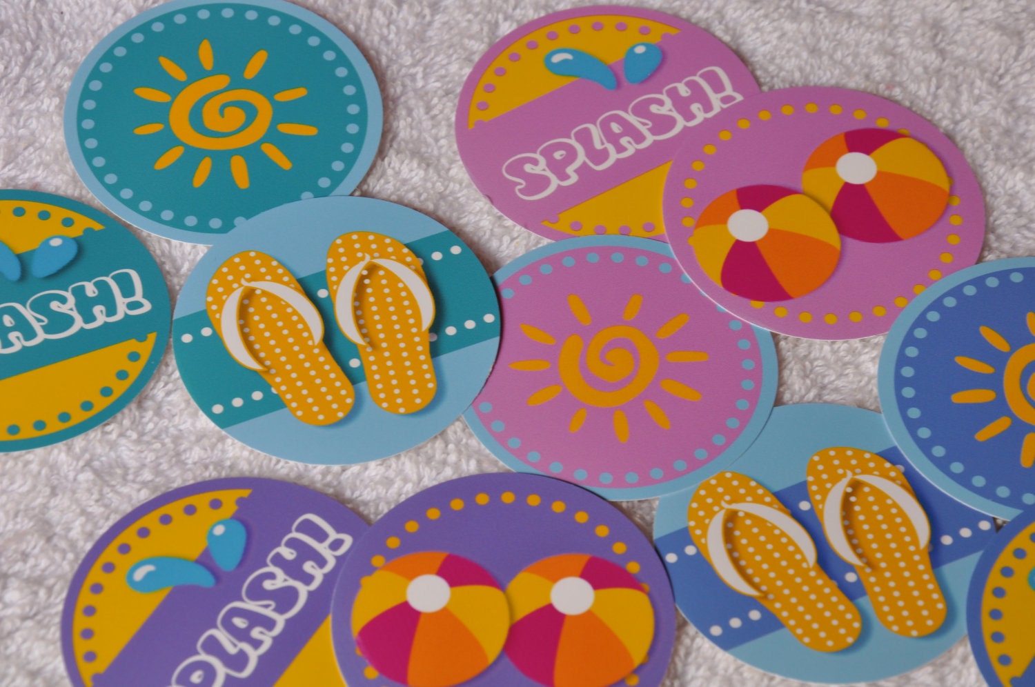 Pool Party Cupcake Toppers, Summer Birthday Party Favors Printable ...