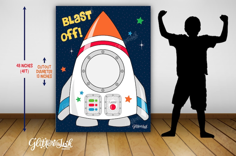 PRINTABLE 36x48 Outer Space Party Photo Booth Prop / - Etsy
