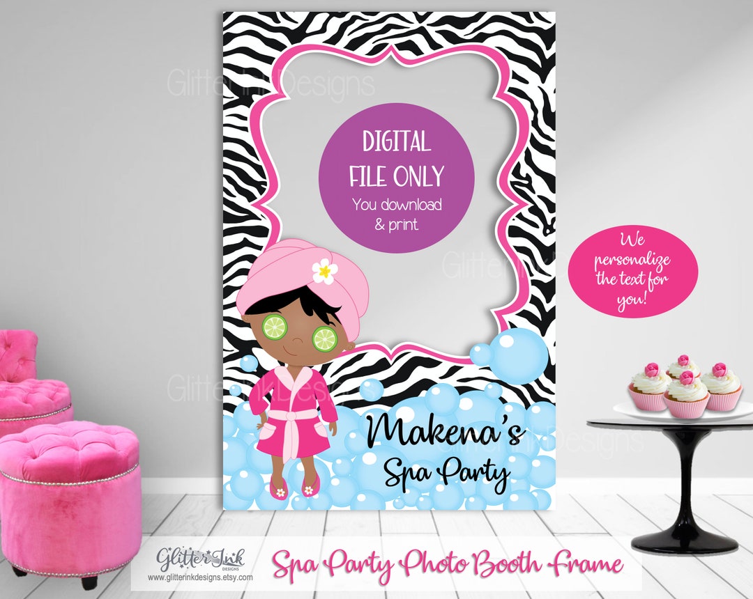 Spa Party Photo Booth Frame DIGITAL DOWNLOAD / African American Glam ...