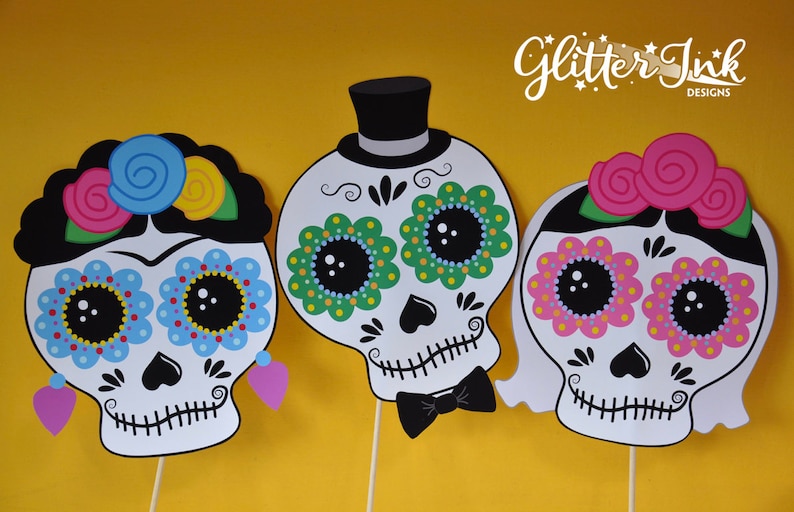 Dia De Los Muertos Sugar Skull Masks / Day of the Dead Photo - Etsy