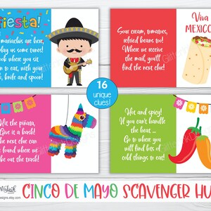 Cinco De Mayo Scavenger Hunt for Kids, Mexican Fiesta Editable Treasure ...