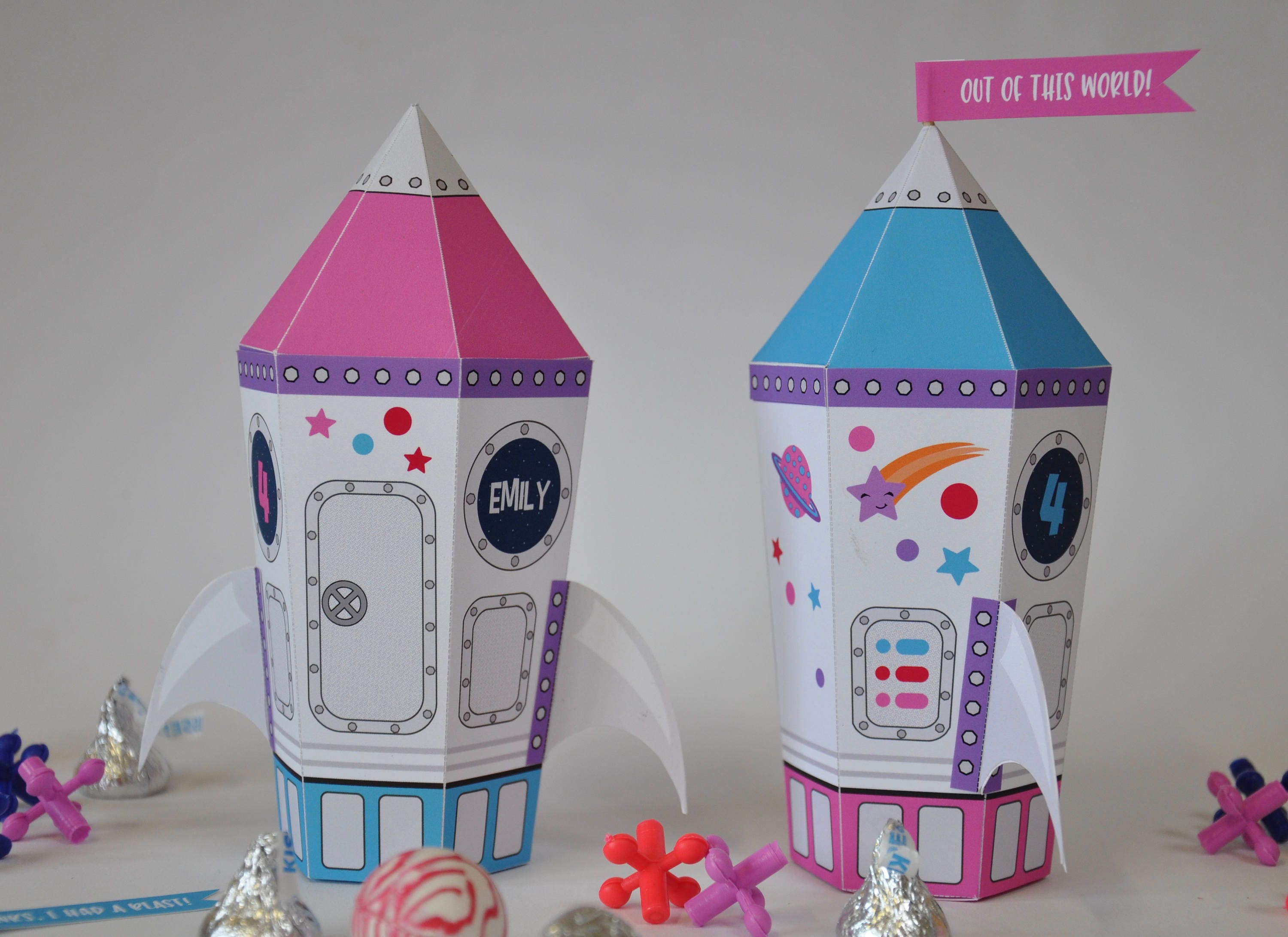 Outer Space Party Rocket Favor Box / Astronaut Party Favors / | Etsy