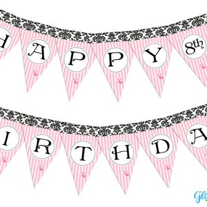 Paris Party Printable Banner / French Themed Birthday Decor / Party in ...