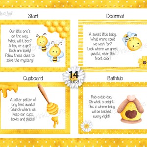 What Will Baby Bee? Gender Reveal Scavenger Hunt Clue Cards for Baby ...