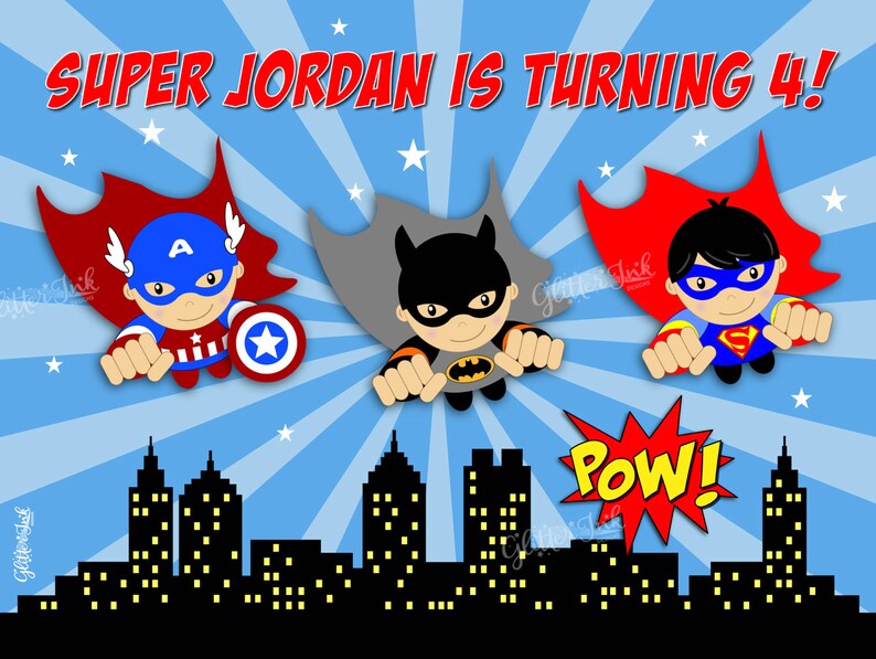 PRINTABLE Superhero Party Backdrop / Super Hero Wall Art / - Etsy