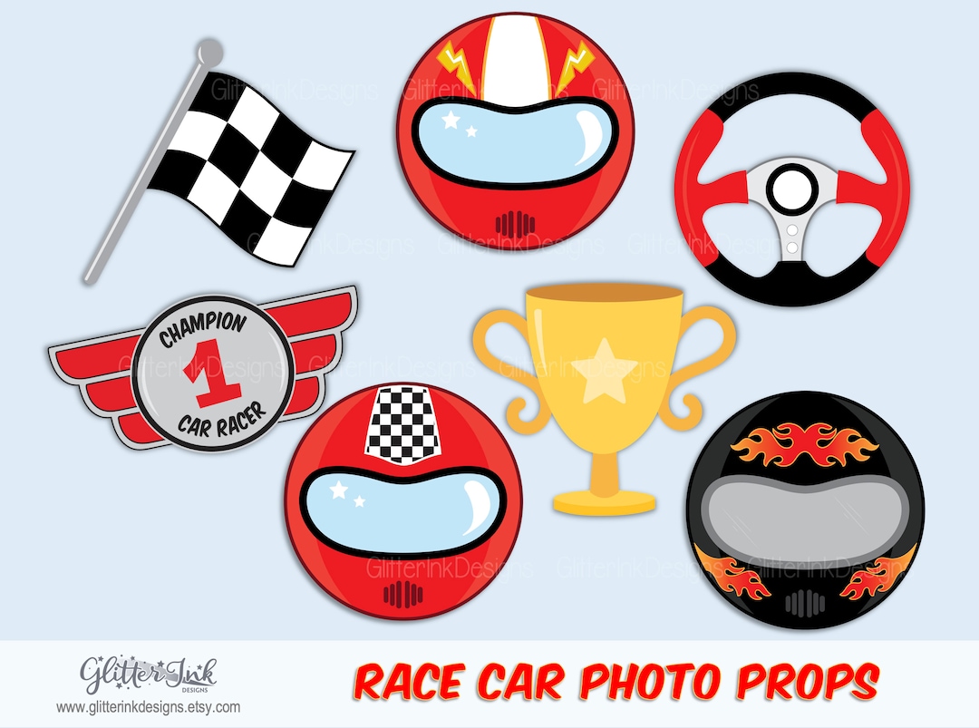 Race Car Party Photo Booth Props / Racing Car Birthday Car Photo Booth ...