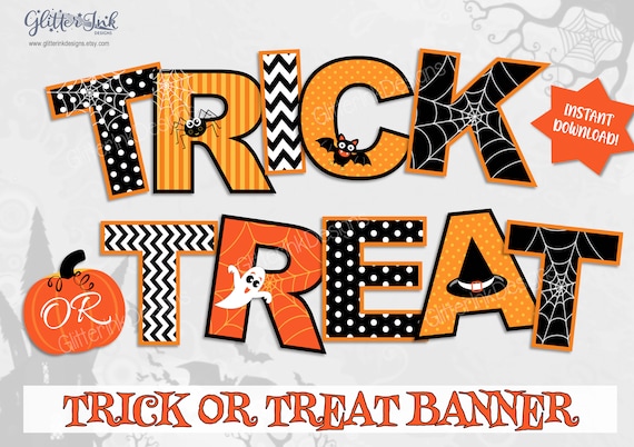 Halloween banner / Halloween printable party decorations / Trick or ...
