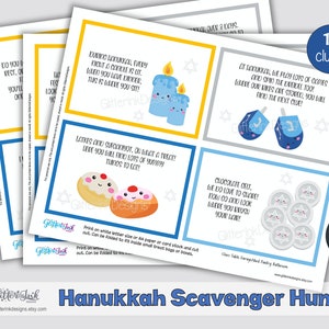 Hanukkah Scavenger Hunt Clue Cards / Hanukkah Treasure Hunt Clues ...