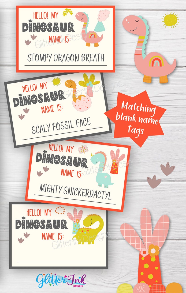 What's Your Dinosaur Name Printable Party Game / Dinosaur Party Decor ...
