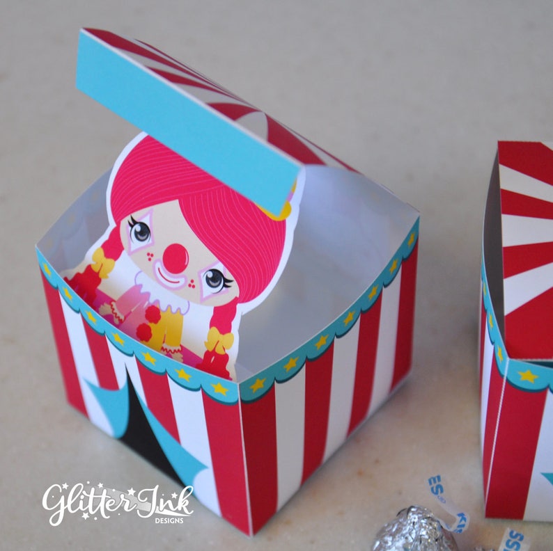 Circus Carnival Clown Jack in the Box Pop up Favor Box PDF - Etsy
