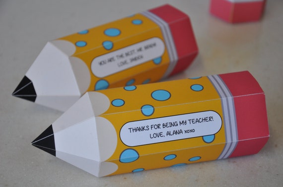 Back to School Pencil Box / Printable 3D Pencil Favor Box - Etsy