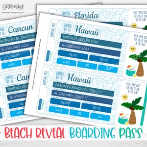 Beach Surprise Trip Reveal Scavenger Hunt & Printable Boarding Pass ...