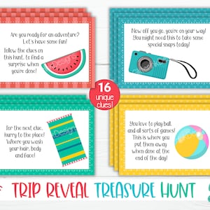Beach Surprise Trip Reveal Scavenger Hunt & Printable Boarding Pass ...