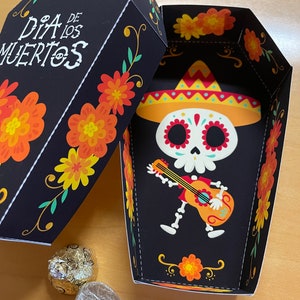 Day of the Dead Coffin Treat Box, Día De Los Muertos Sugar Skull Party ...