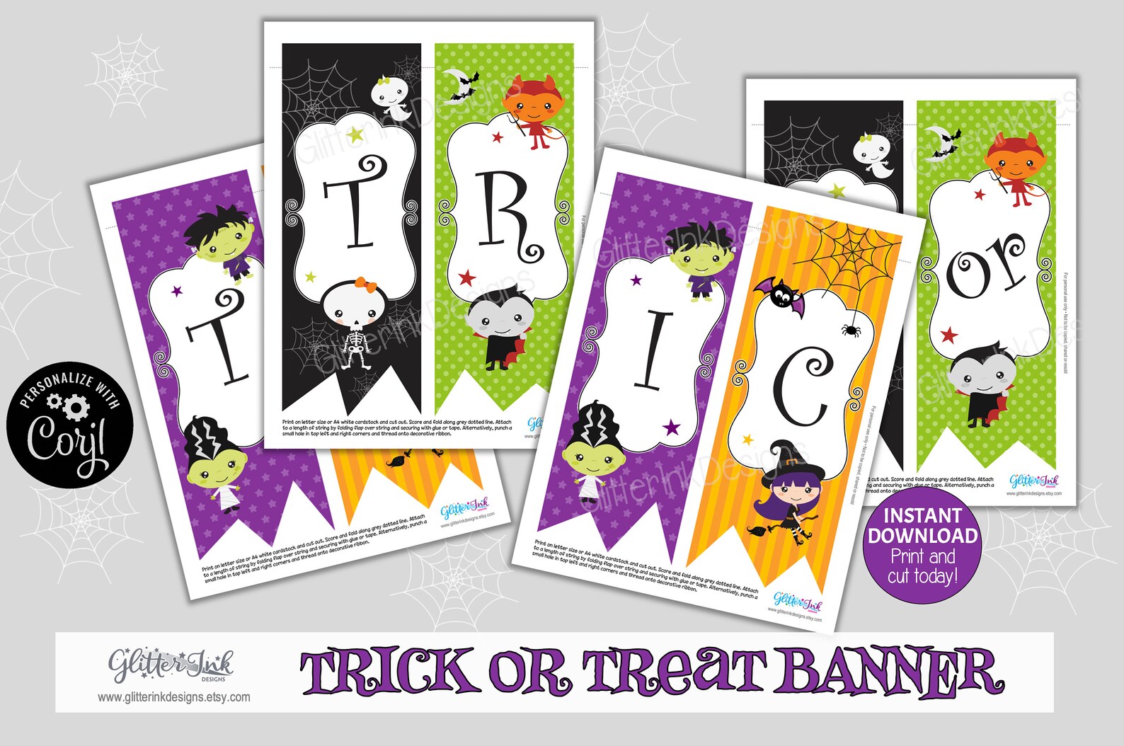 Halloween Banner / Halloween Printable Trick or Treat Banner / - Etsy