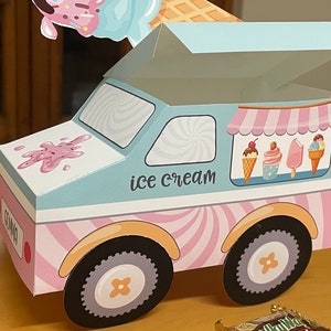 Ice Cream Truck Favor Box Printable Party Favors, Two Sweet Birthday ...