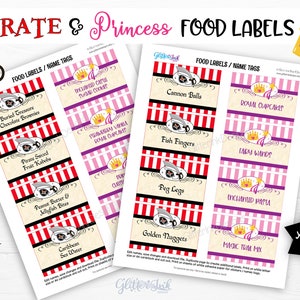 Pirate and Princess Party Food Tent Cards / Pirate Birthday Buffet ...