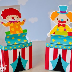 Circus Clown Jack in the Box Pop up Favor Box / Circus Favors / Clown ...