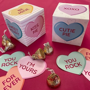 Valentines Day Conversation Hearts Printable Favor Boxes / Valentine ...