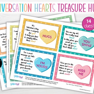 Valentine's Day Conversation Hearts Scavenger Hunt / Valentines Day ...