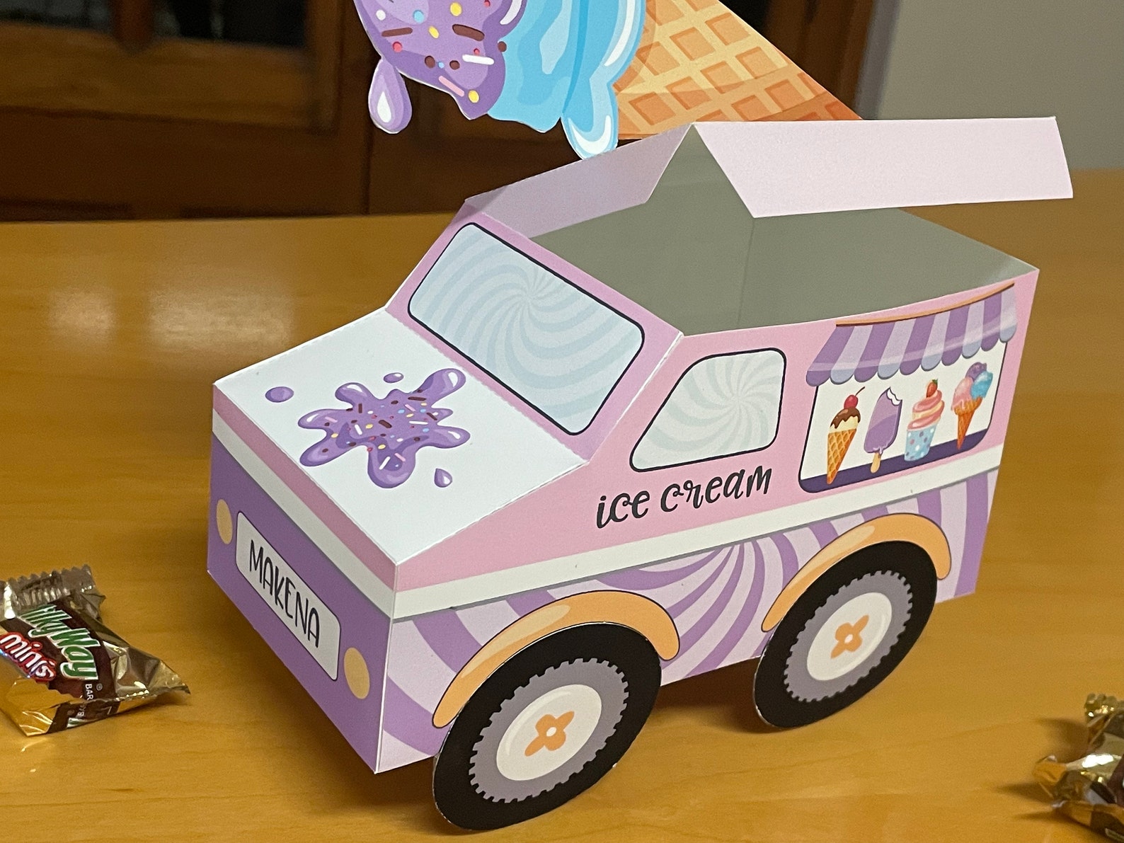 Ice Cream Truck Printable Favor Box / DIY Ice Cream Party - Etsy