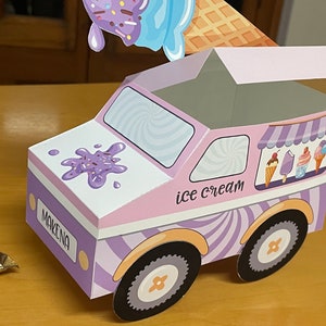 Set of 4 Ice Cream Truck Printable Favor Box Templates / Ice Cream ...