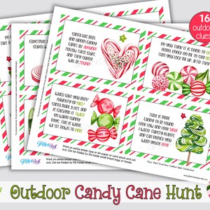 Outdoor Christmas Candy Cane Hunt Clue Cards, Peppermint Fun Family ...