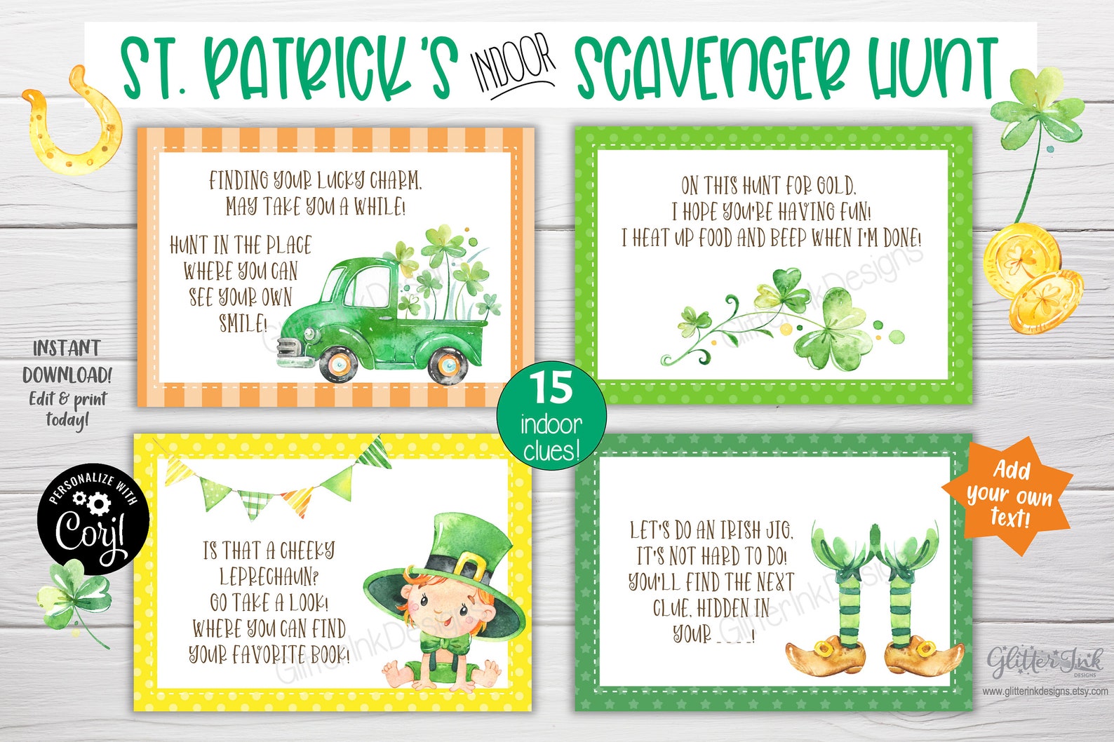 St Patricks Day Scavenger Hunt for Kids / St Patricks Day INDOOR ...