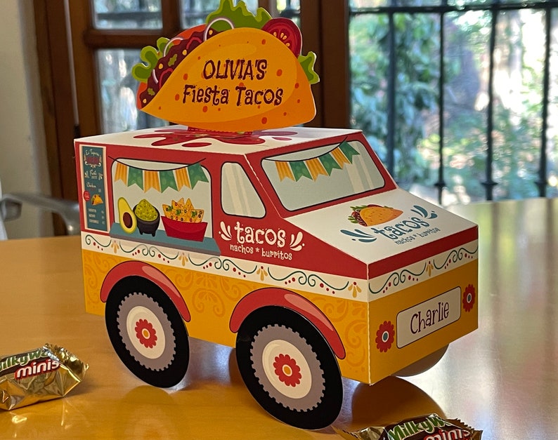Taco Truck Printable Favor Box / DIY Taco Twosday Party Favors ...