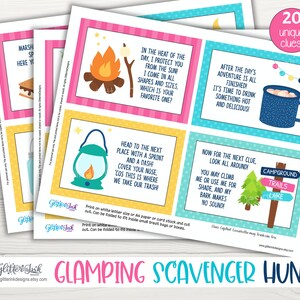 Glamping Party Scavenger Hunt / Camping Printables Outdoor Activities ...