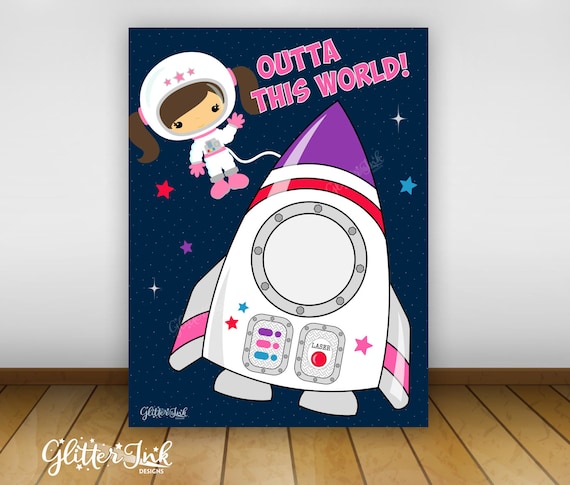 PRINTABLE 36x48" Astronaut outer space party photo booth prop ...