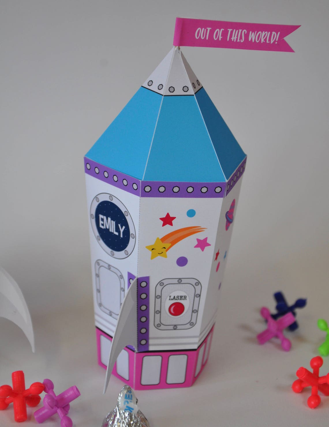 Outer Space Party Rocket Favor Box / Astronaut Party Favors / PDF ...