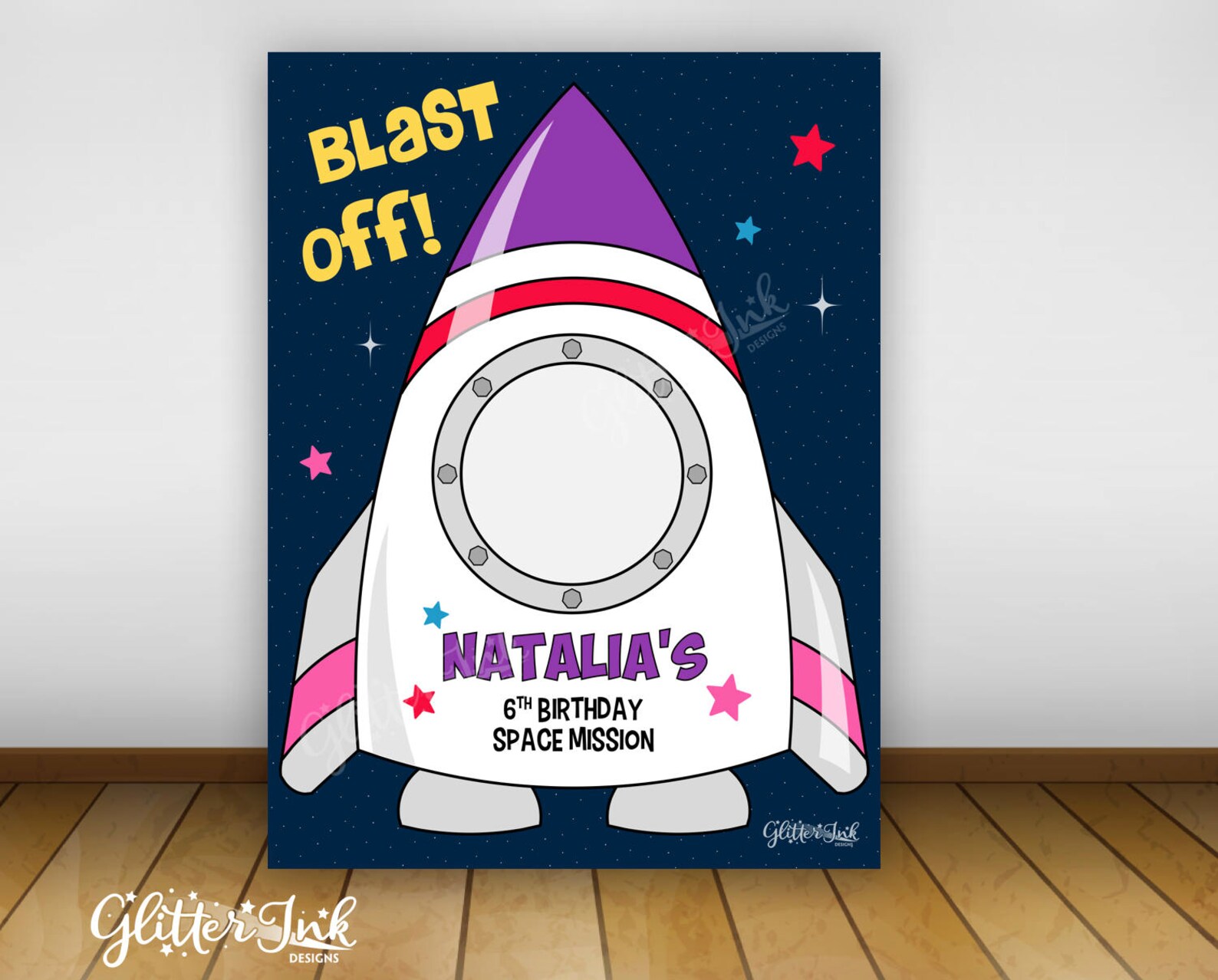 Outer Space Party Printable Photo Booth Frame / Rocket Party - Etsy
