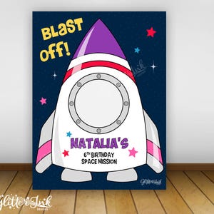 Outer Space Party Printable Photo Booth Frame / Rocket Party Prop ...