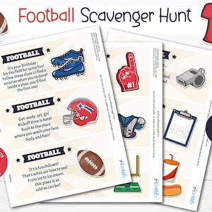 American Football Scavenger Hunt & Printable Tickets, Super Bowl Party ...