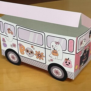 Groovy Halloween Bus Printable Candy Box, Trick or Treat Spooky Hippy ...