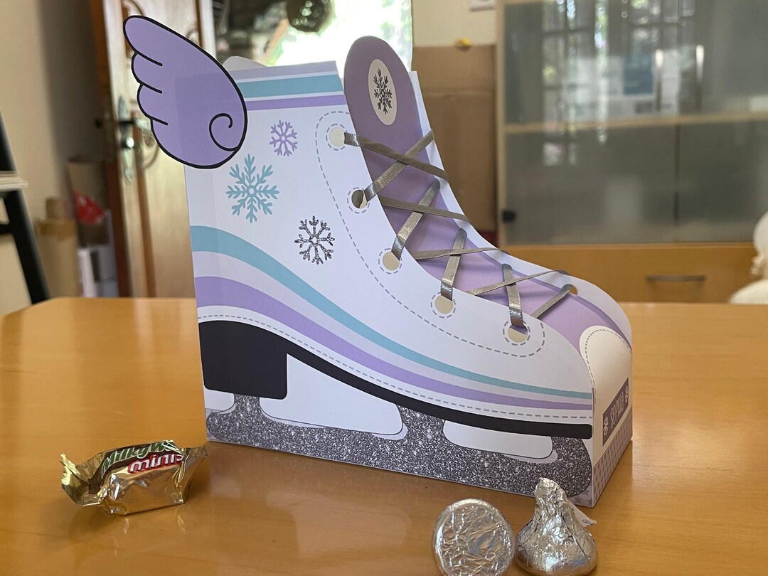 Ice Skate Party Favors Printable Treat Boxes, Skating Princess Editable ...