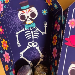 Day of the Dead Coffin Treat Box, Dia De Los Muertos Sugar Skull Party ...