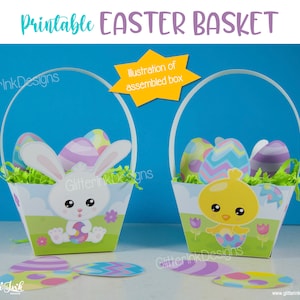 Mini Easter Basket Coloring Page / Easter Chick and Easter Bunny ...