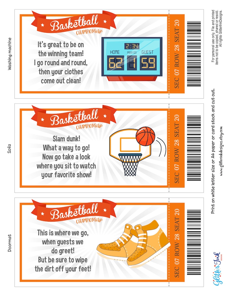 Basketball Scavenger Hunt Clue Cards / Basketball Party Kids - Etsy