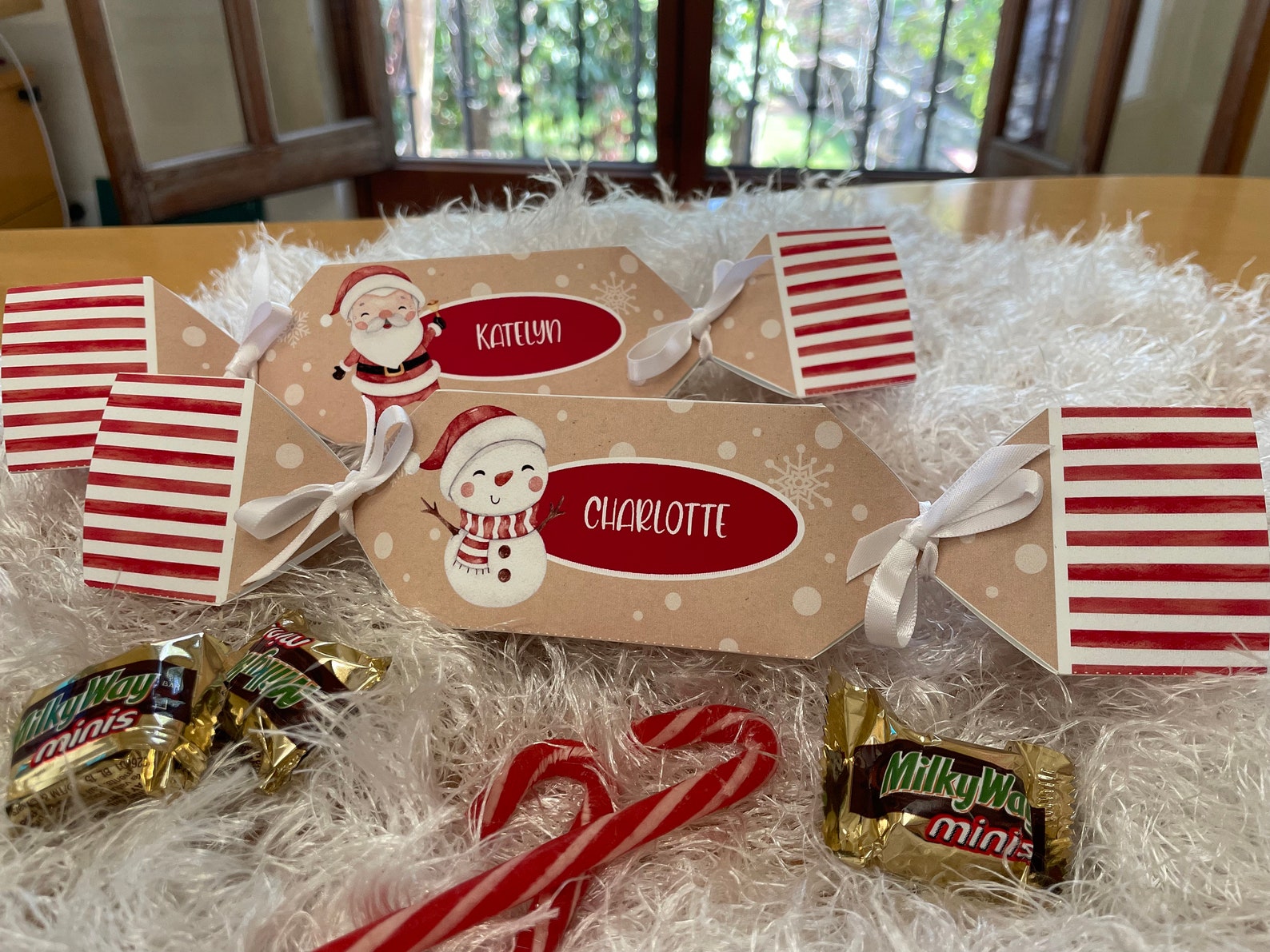 Christmas Cracker Printable Bon Bon Gift Boxes, Personalized Kraft ...