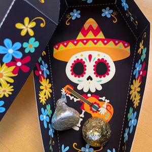 Day of the Dead Coffin Treat Box, Día De Los Muertos Sugar Skull Party ...