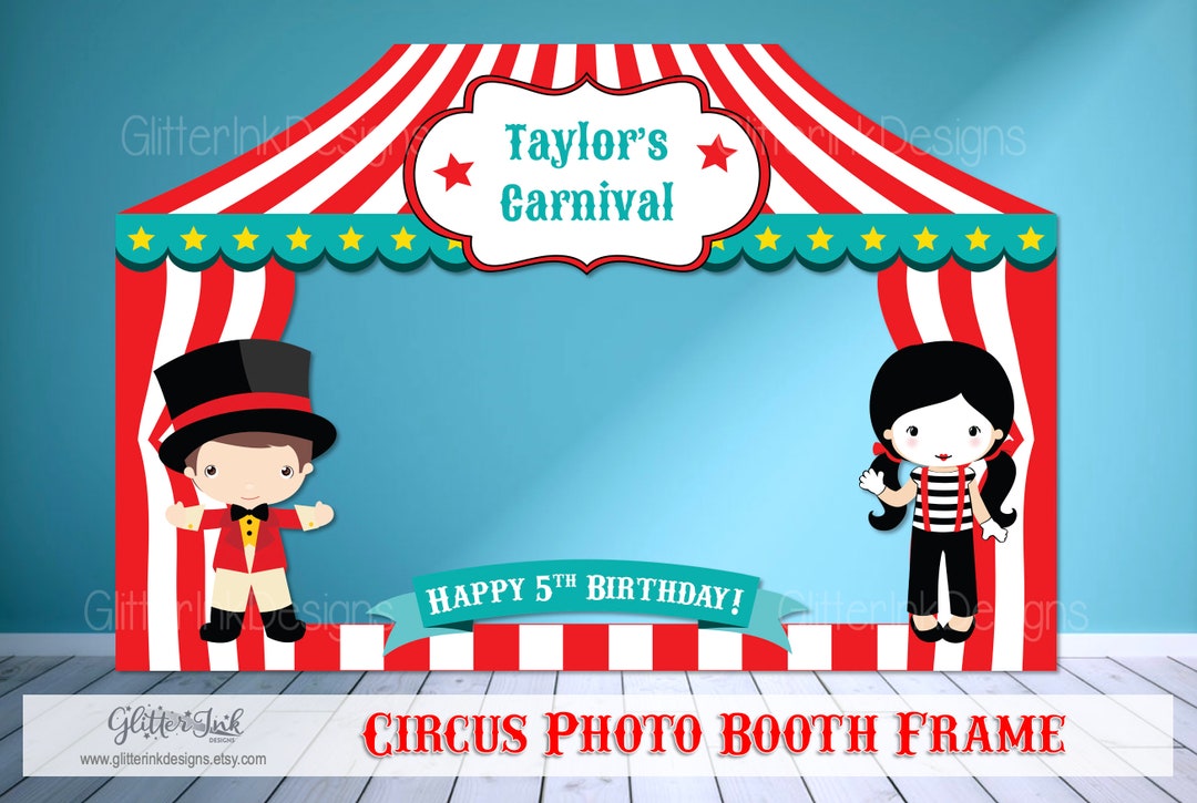 Circus Carnival Party Photo Booth Frame - PDF and PNG Printable Files ...
