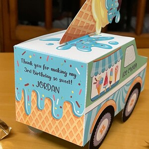 Ice Cream Truck Printable Favor Box / DIY Ice Cream Party Favors ...