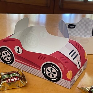 3 Race Car Birthday Printable Favor Box Templates / Papercraft Racing ...