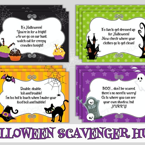 Outdoor Halloween Treasure Hunt Clues Halloween Scavenger - Etsy